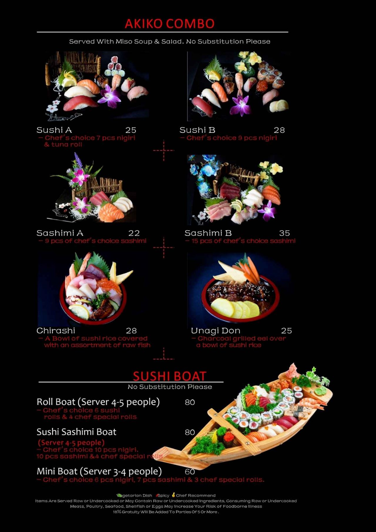 Menu | Akiko Sushi