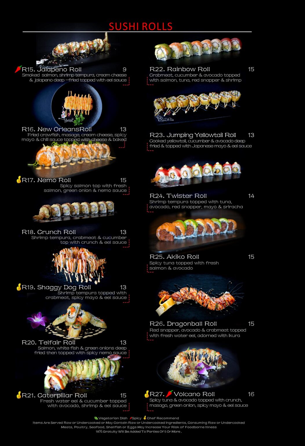 Menu – Akiko Sushi & Bar