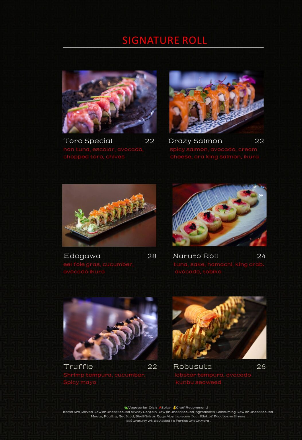Menu – Akiko Sushi & Bar