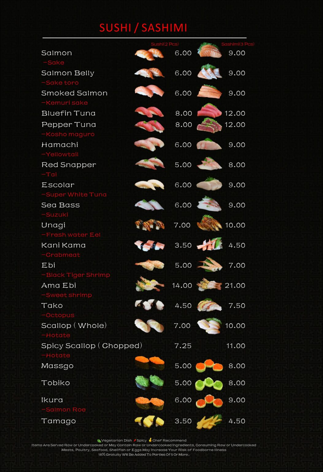 Menu – Akiko Sushi & Bar