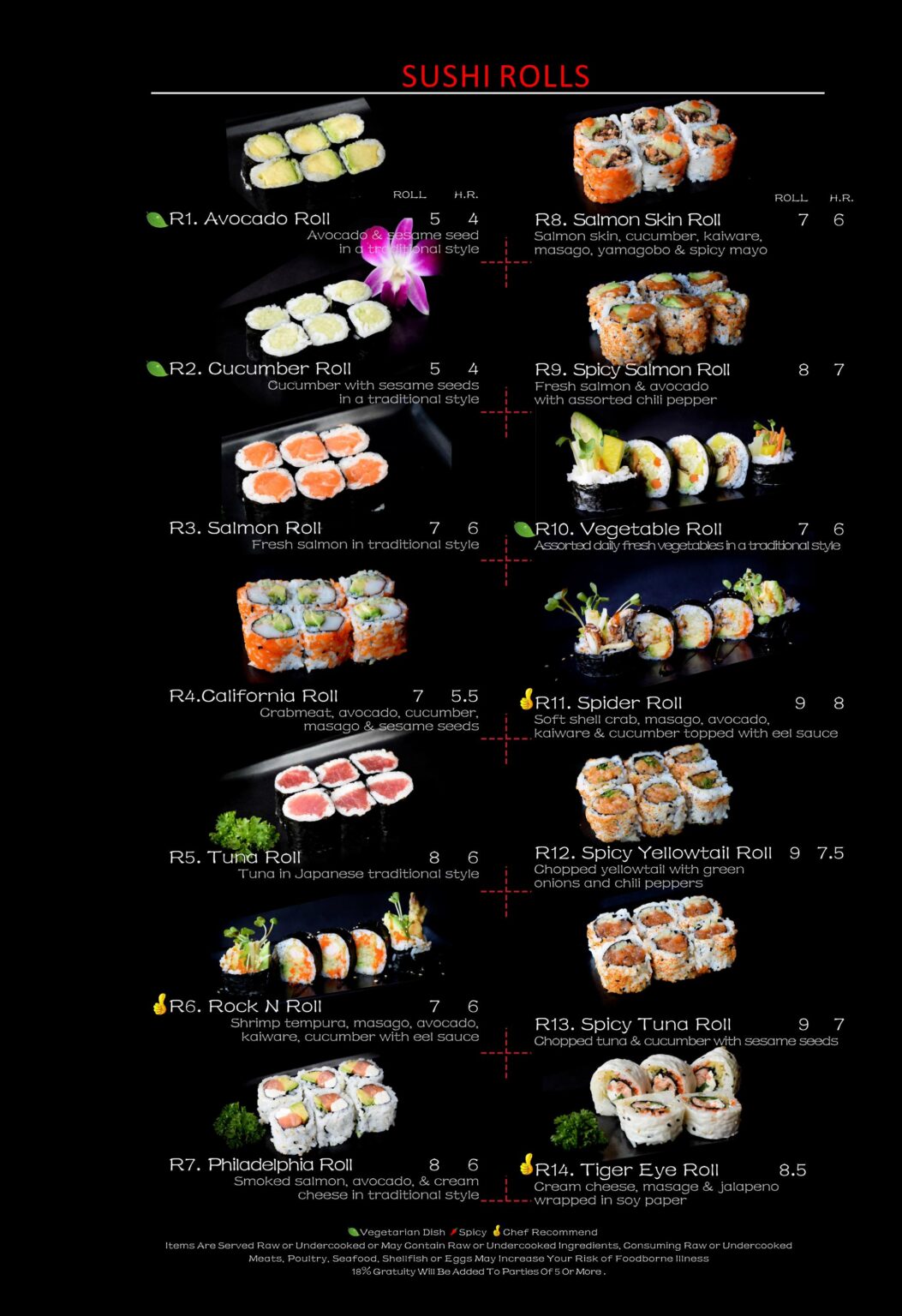 Menu – Akiko Sushi & Bar